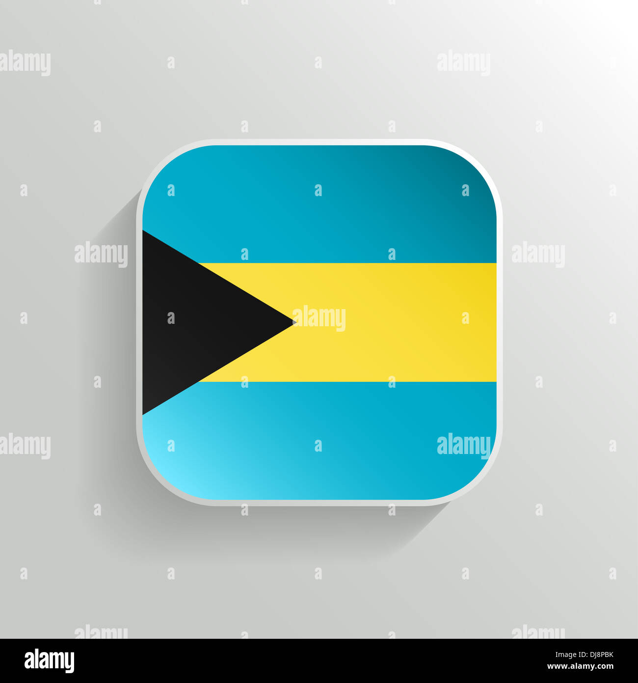 Button - Bahamas Flag Icon on White Background Stock Photo - Alamy