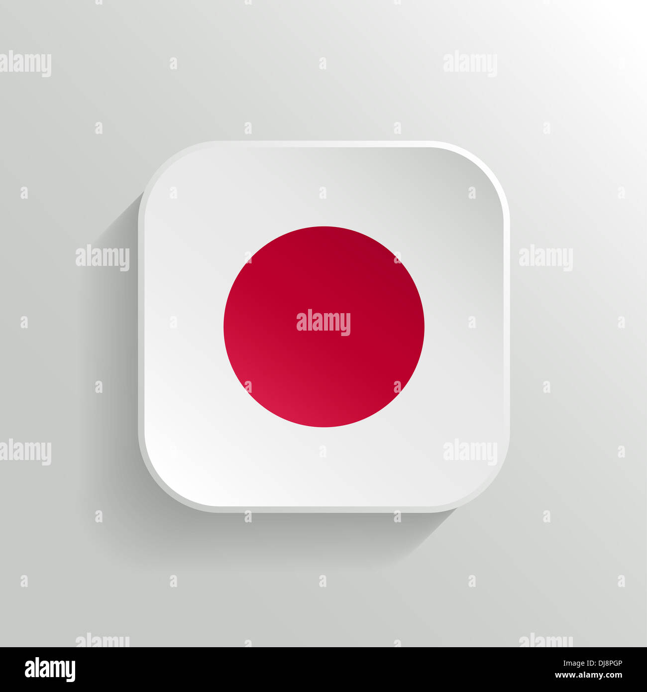 Button - Japan Flag Icon on White Background Stock Photo - Alamy