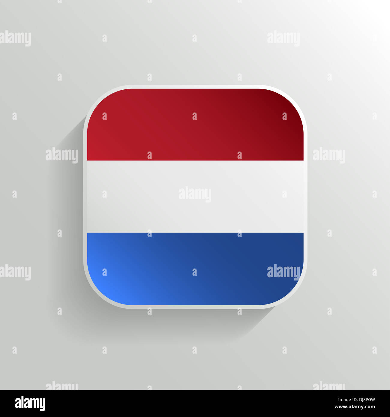Button - Netherlands Flag Icon on White Background Stock Photo - Alamy