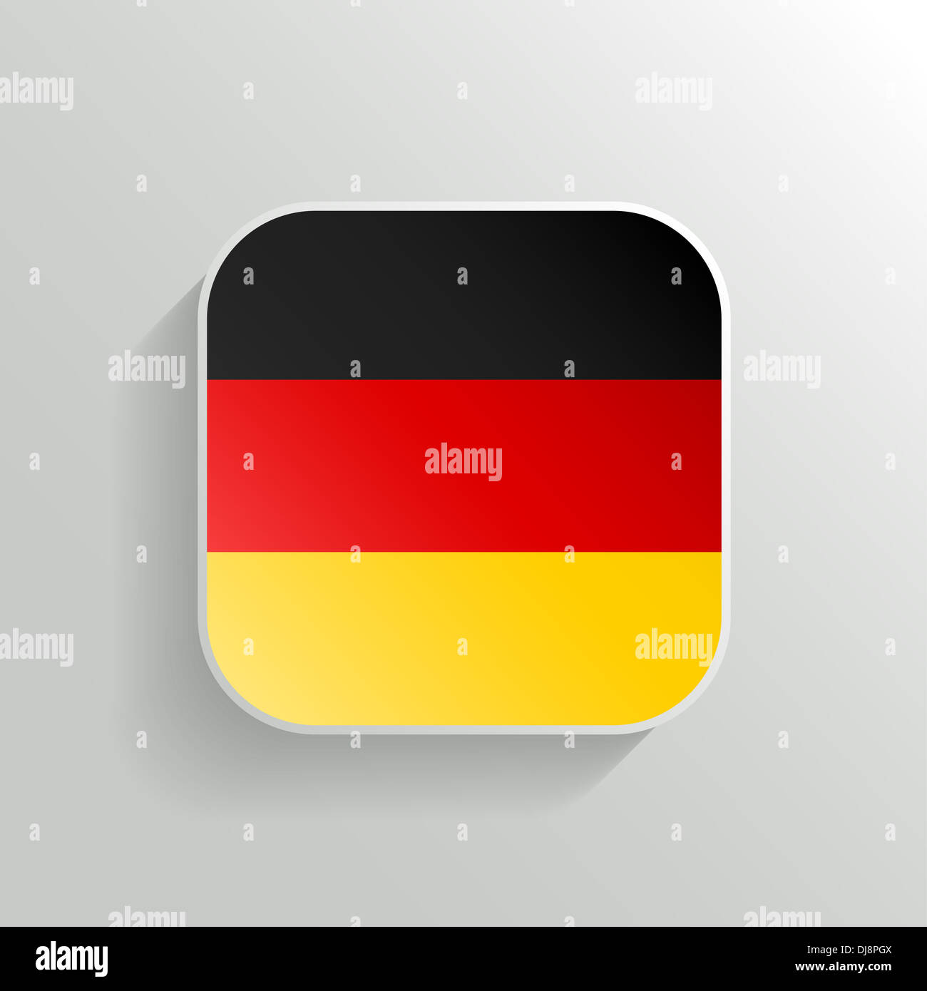 Button - Germany Flag Icon on White Background Stock Photo - Alamy