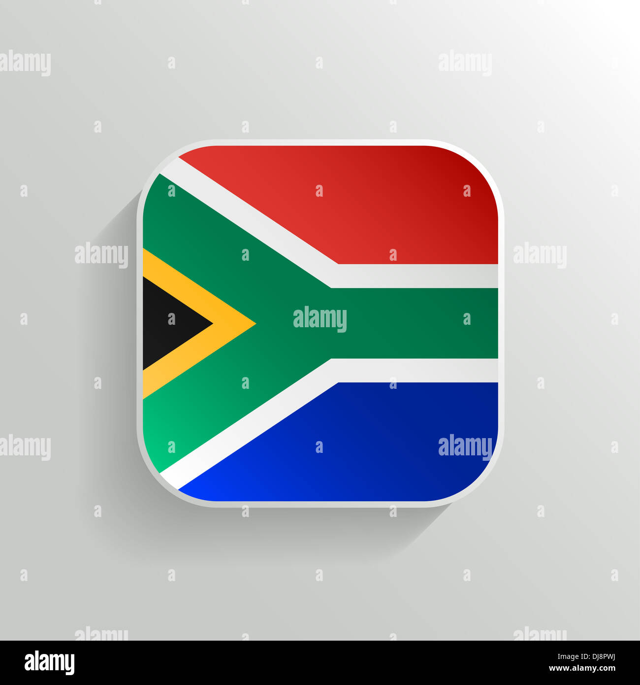 Button - South Africa Flag Icon on White Background Stock Photo - Alamy