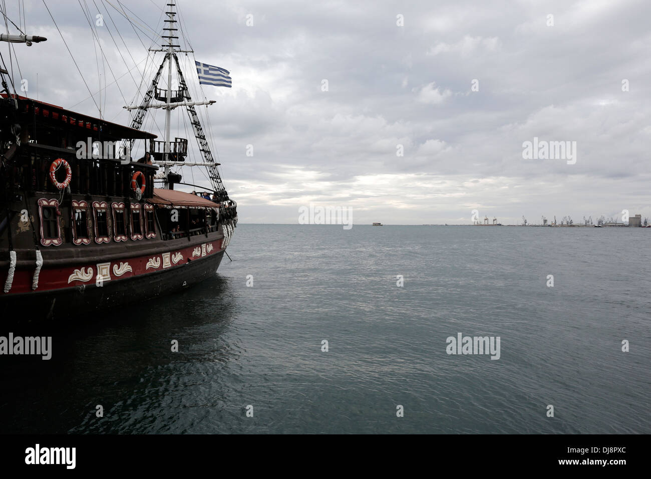 Arabella cruise cafe bar at Thessaloniki's seafront in Greece Stock ...