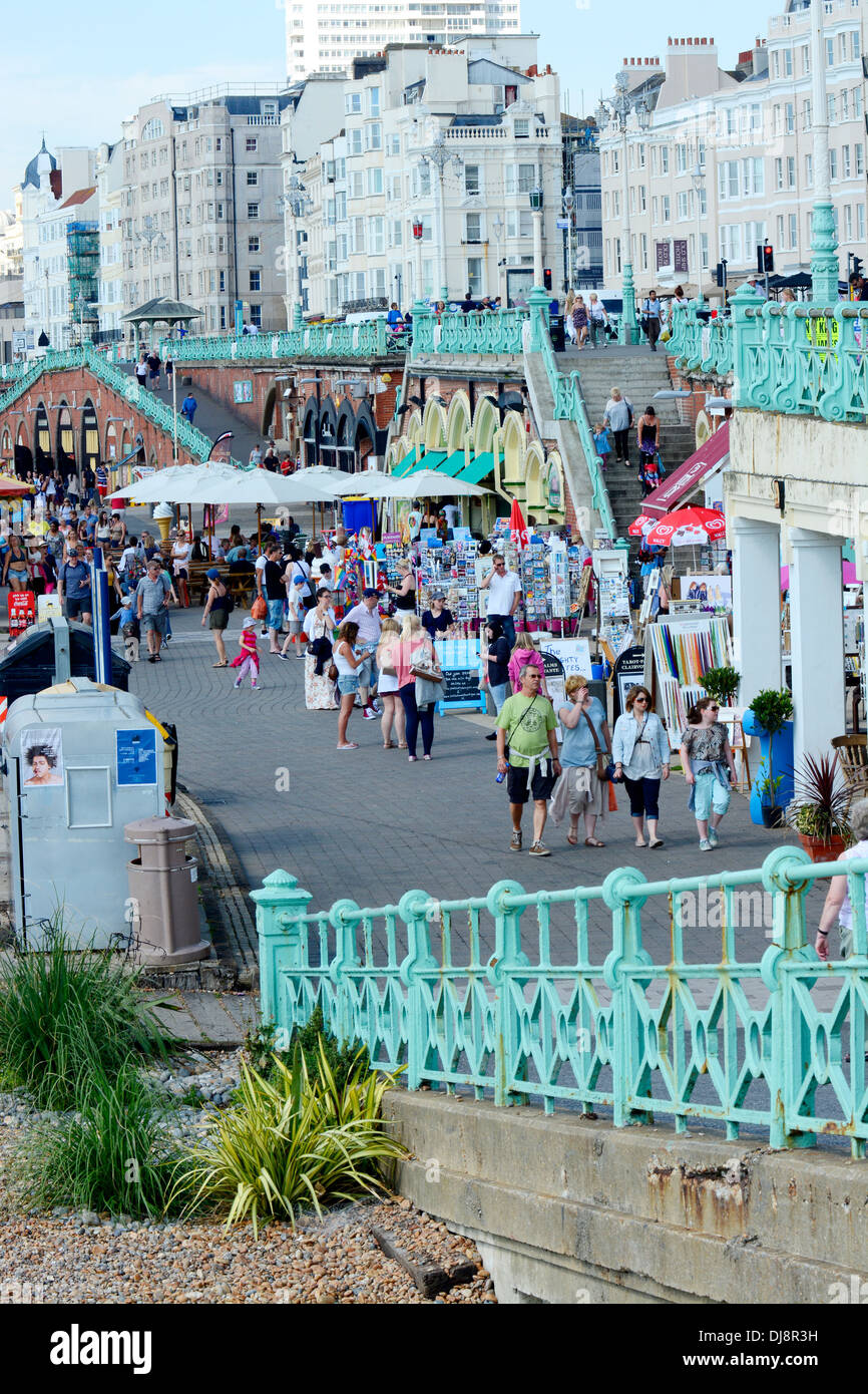 Seafront promenade with people. Brighton. East Sussex. England Stock ...