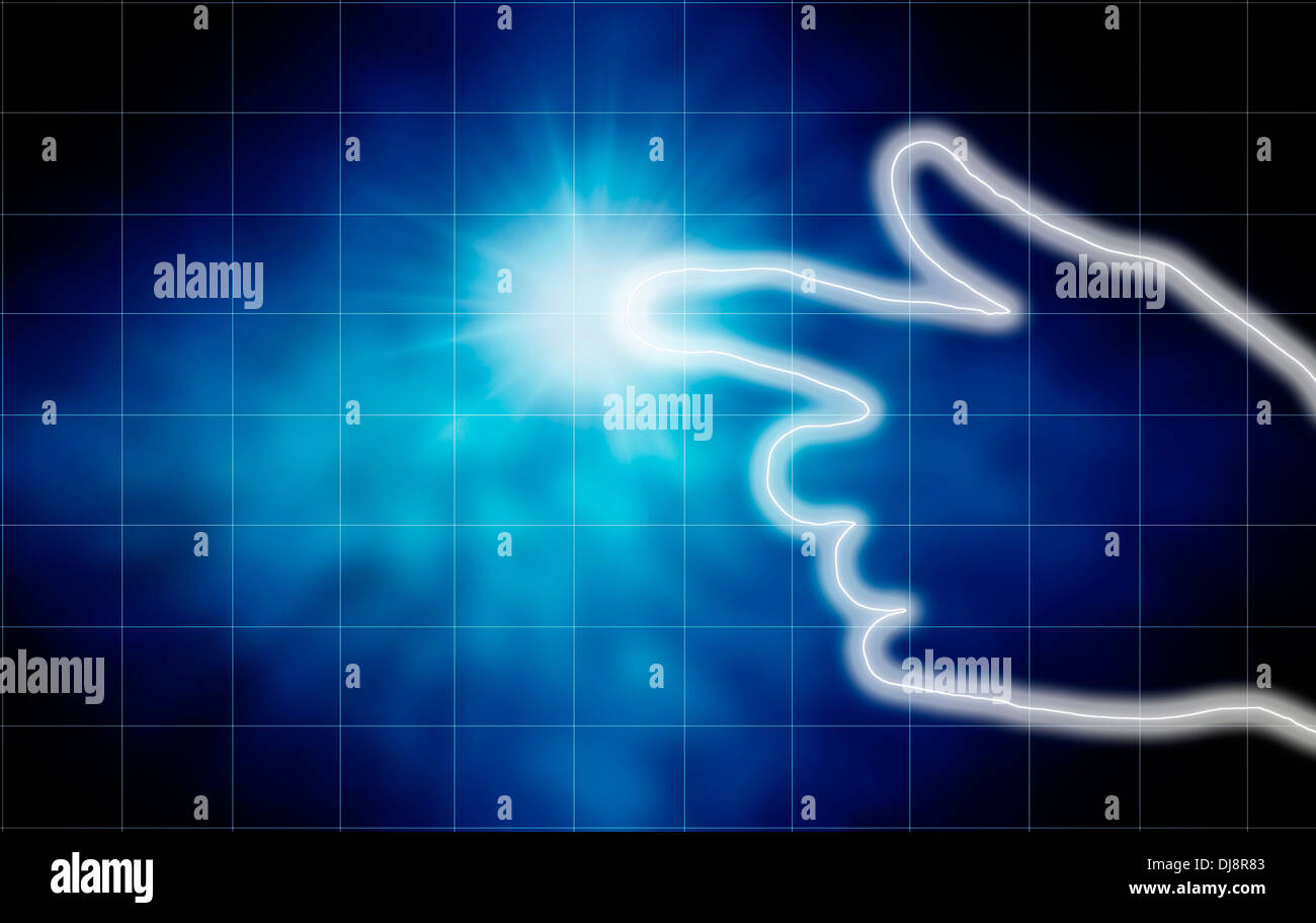 hand silhouette touching a light Stock Photo - Alamy