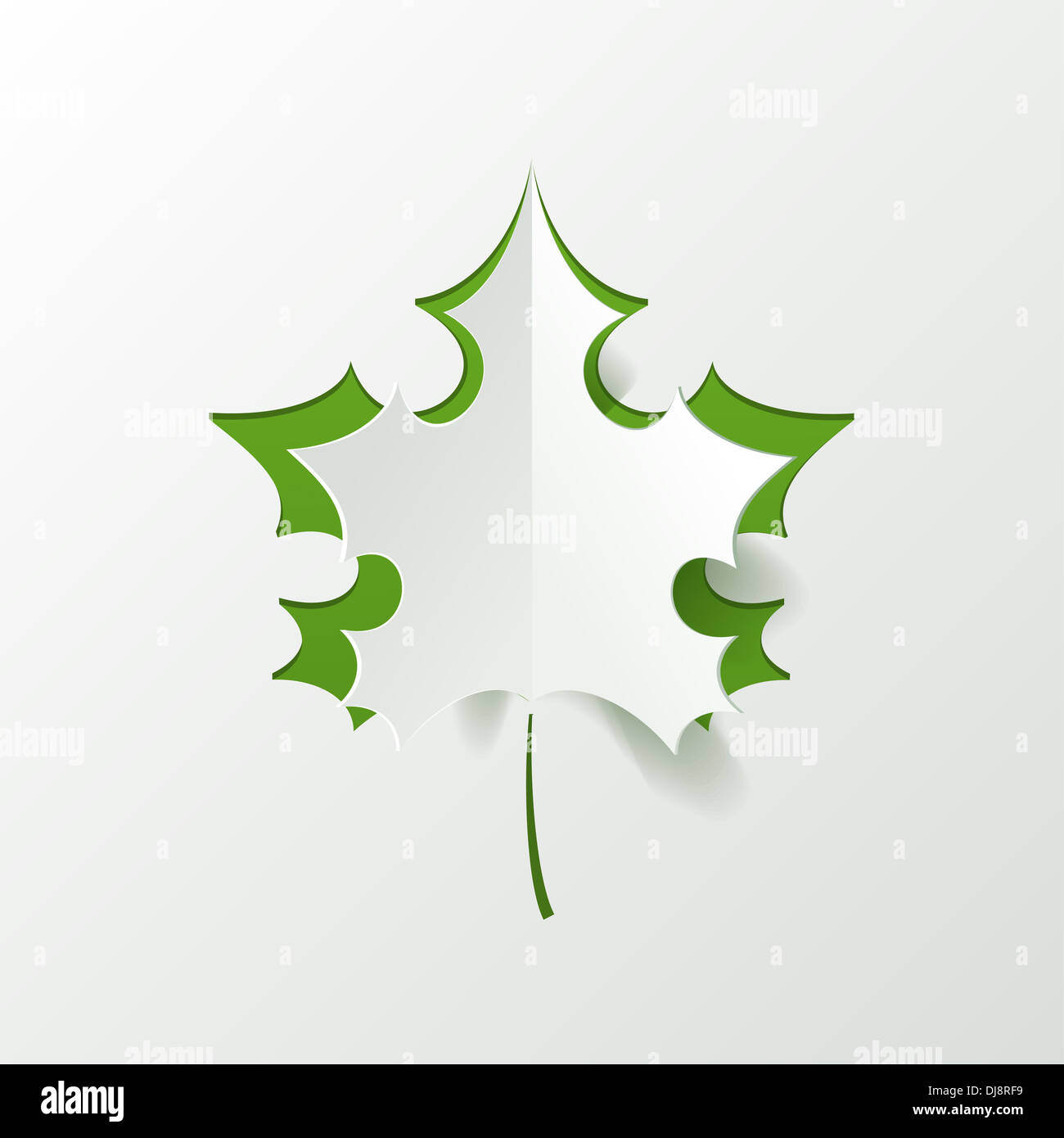 Abstract Green Maple Leaf Isolated on White Background Stock Photo - Alamy