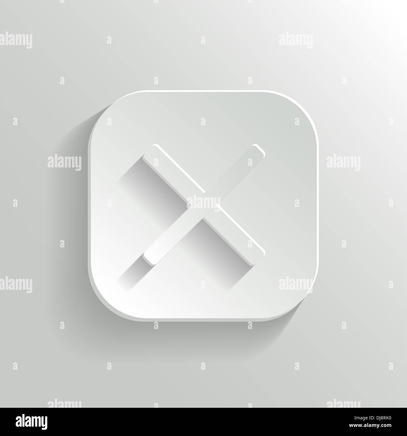 Cancel icon - white app button with shadow Stock Photo - Alamy