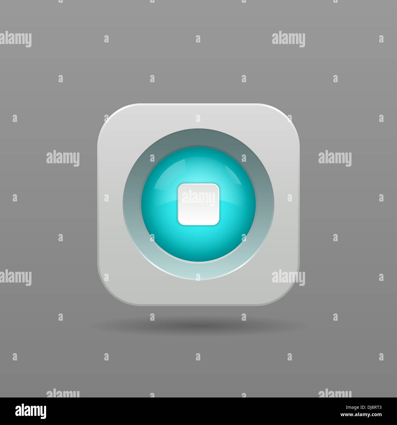 Stop Button - App Icon Stock Photo - Alamy