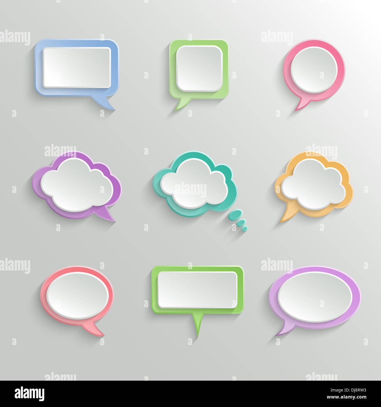 Paper origami vector design flat speech bubbles hi-res stock ...