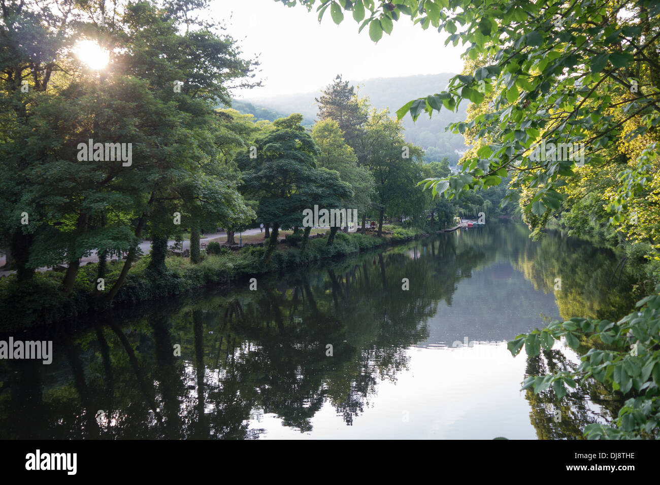river derwent at matlock bath, peak district, derbyshire, uk Stock ...
