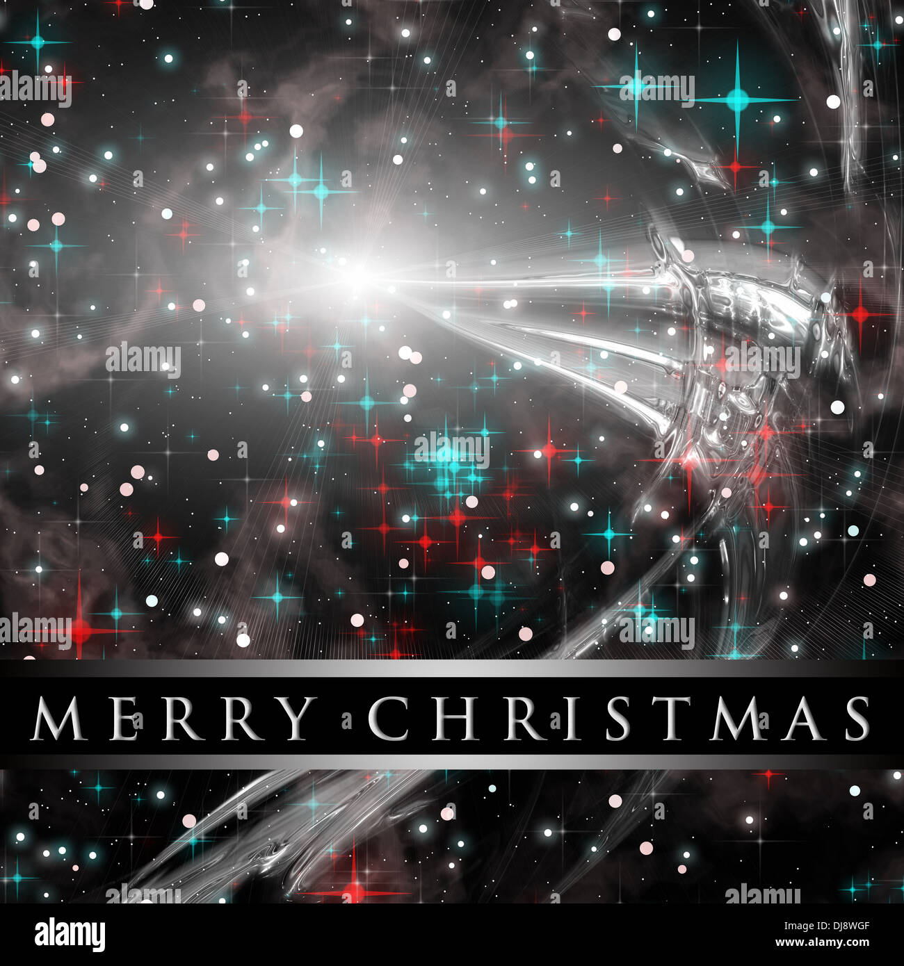 Fantastic Christmas wave design with glowing stars Stock Photo - Alamy
