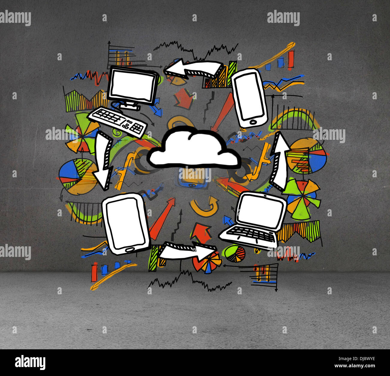 Colorful economic illustrations Stock Photo - Alamy