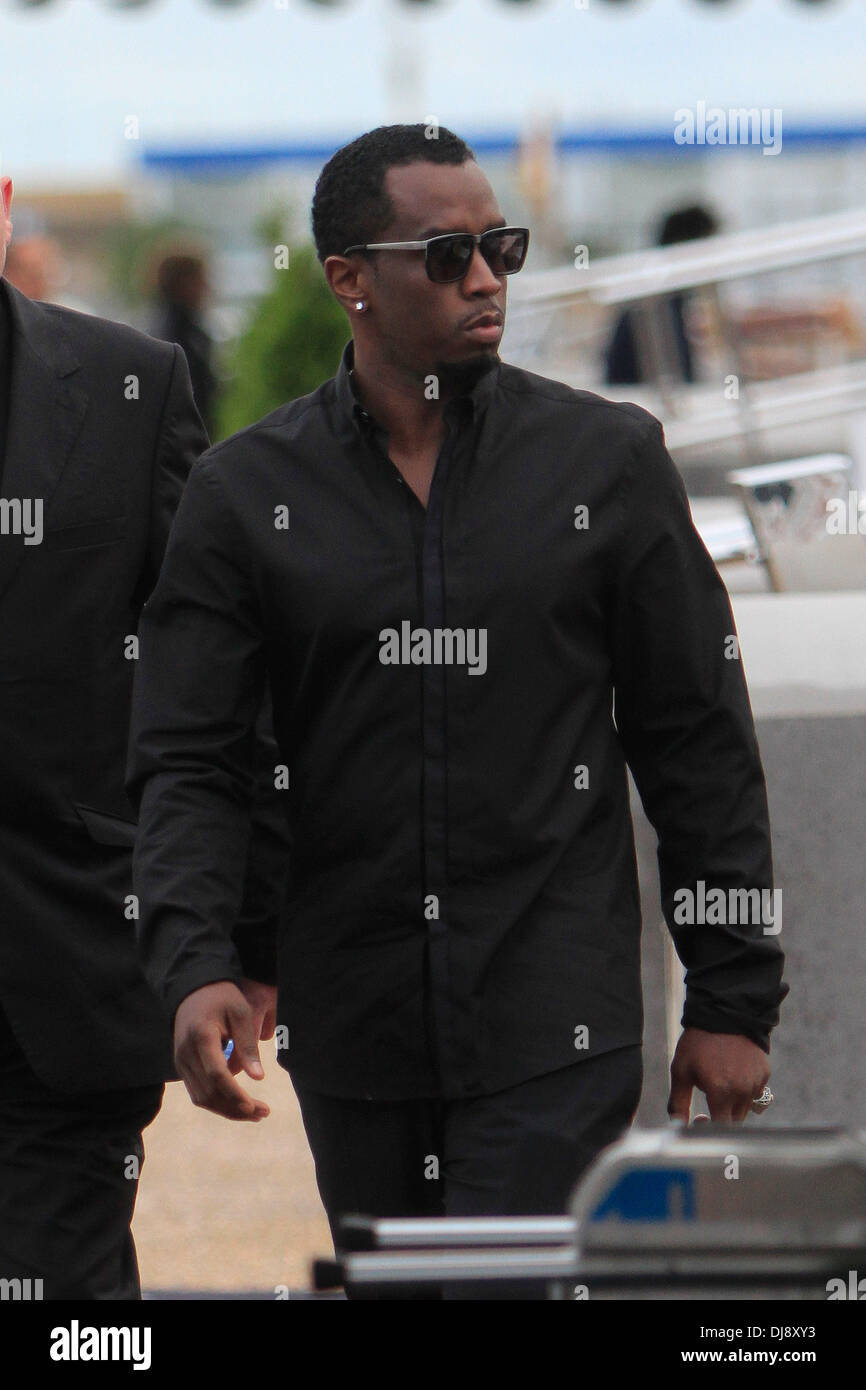 P Diddy aka Sean Combs boarding a yacht at the port during the 65th ...