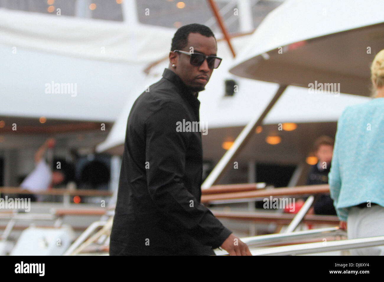 P Diddy aka Sean Combs boarding a yacht at the port during the 65th ...