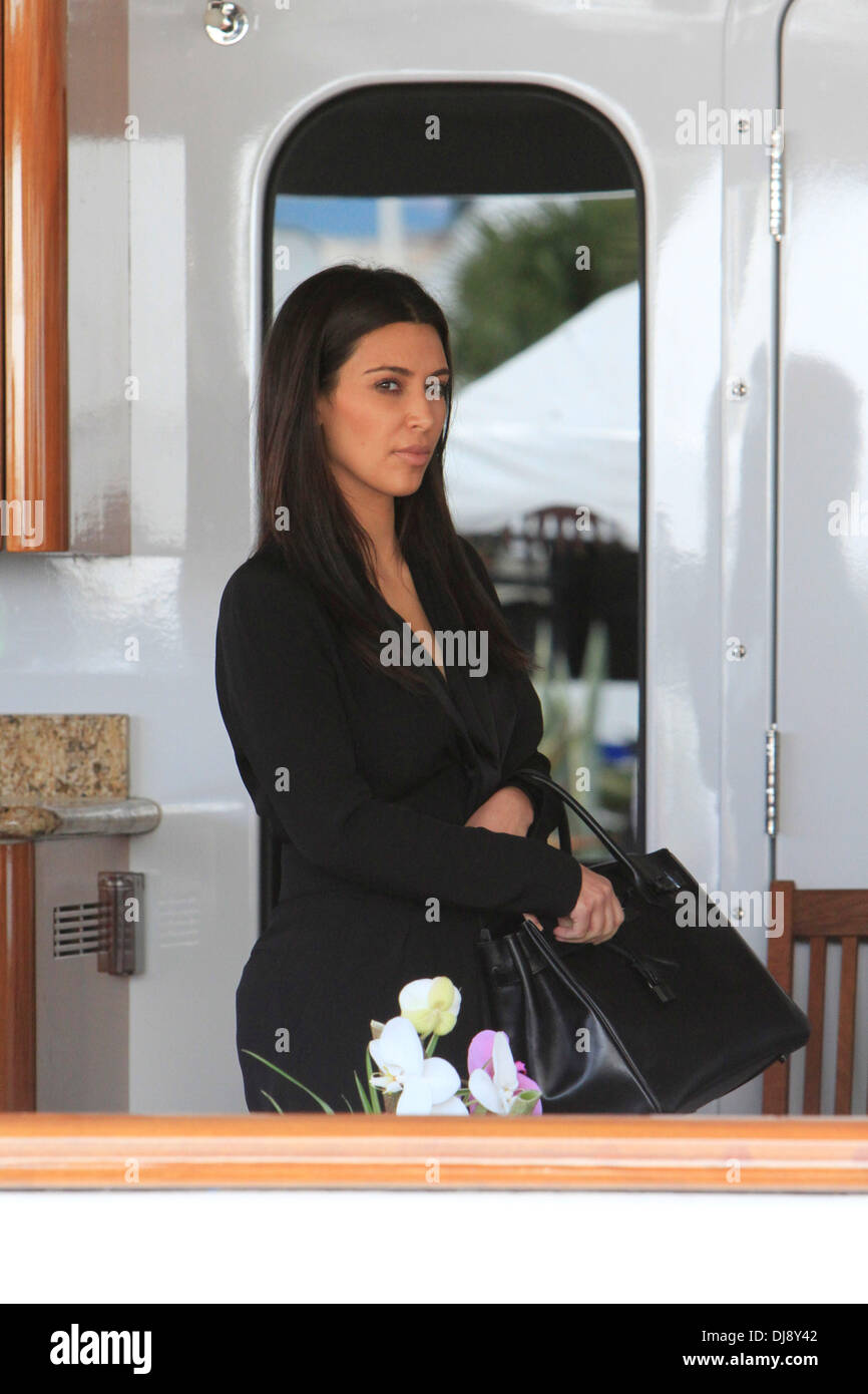 Kim Kardashian at a yacht at Cannes port during the 65th Cannes Film ...
