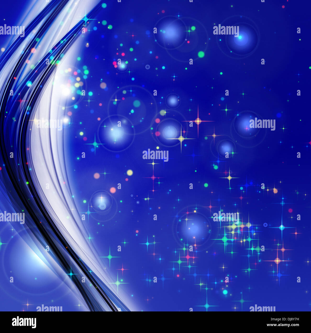 Fantastic Christmas wave design with glowing stars Stock Photo - Alamy