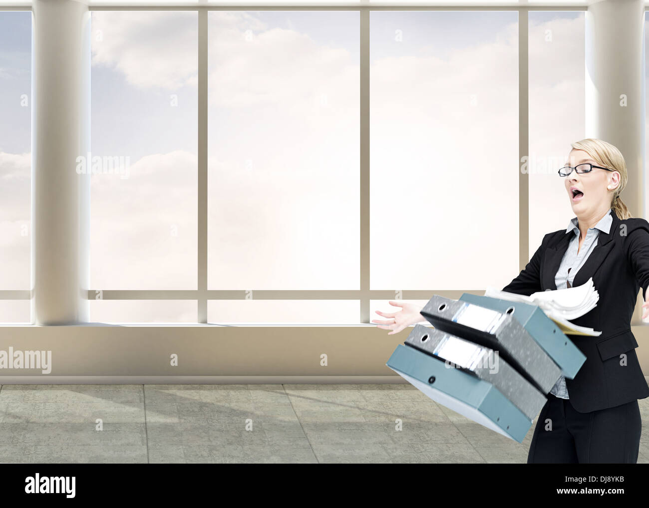 Woman dropping folders hi-res stock photography and images - Alamy