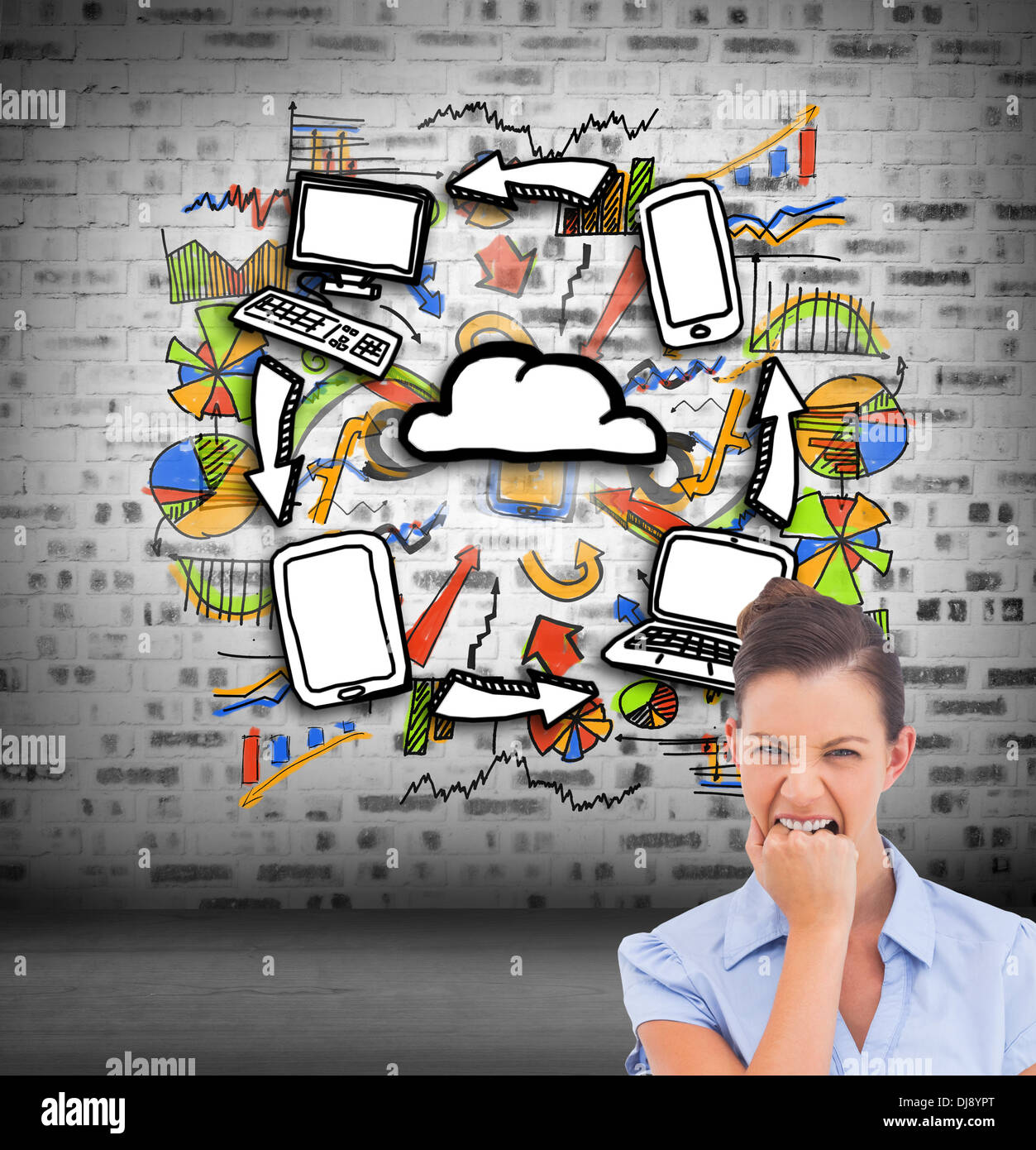 Woman stress arrow chart hi-res stock photography and images - Alamy