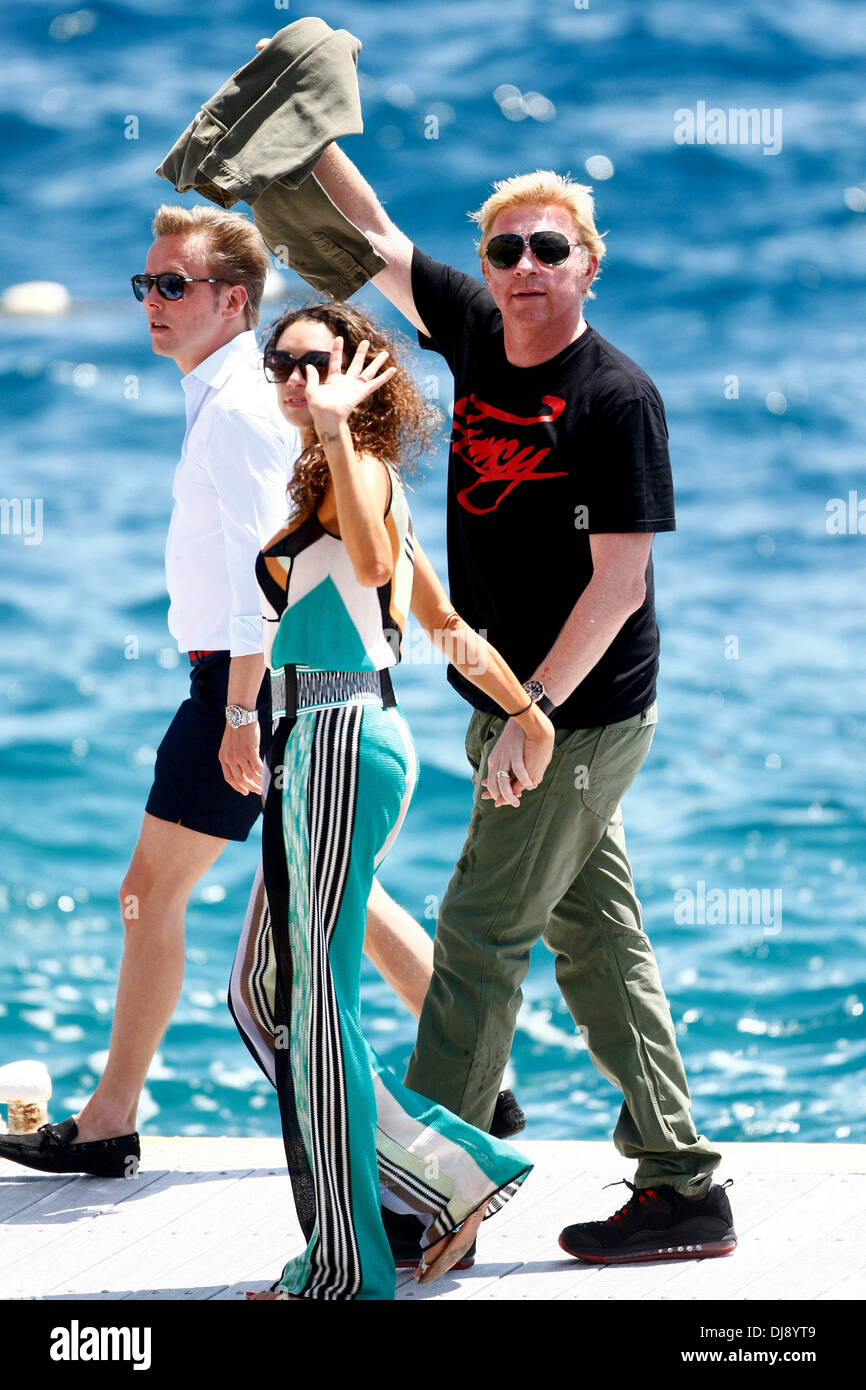 Boris Becker and Lilly Becker aka Lilly Kerssenberg arriving by boat at ...