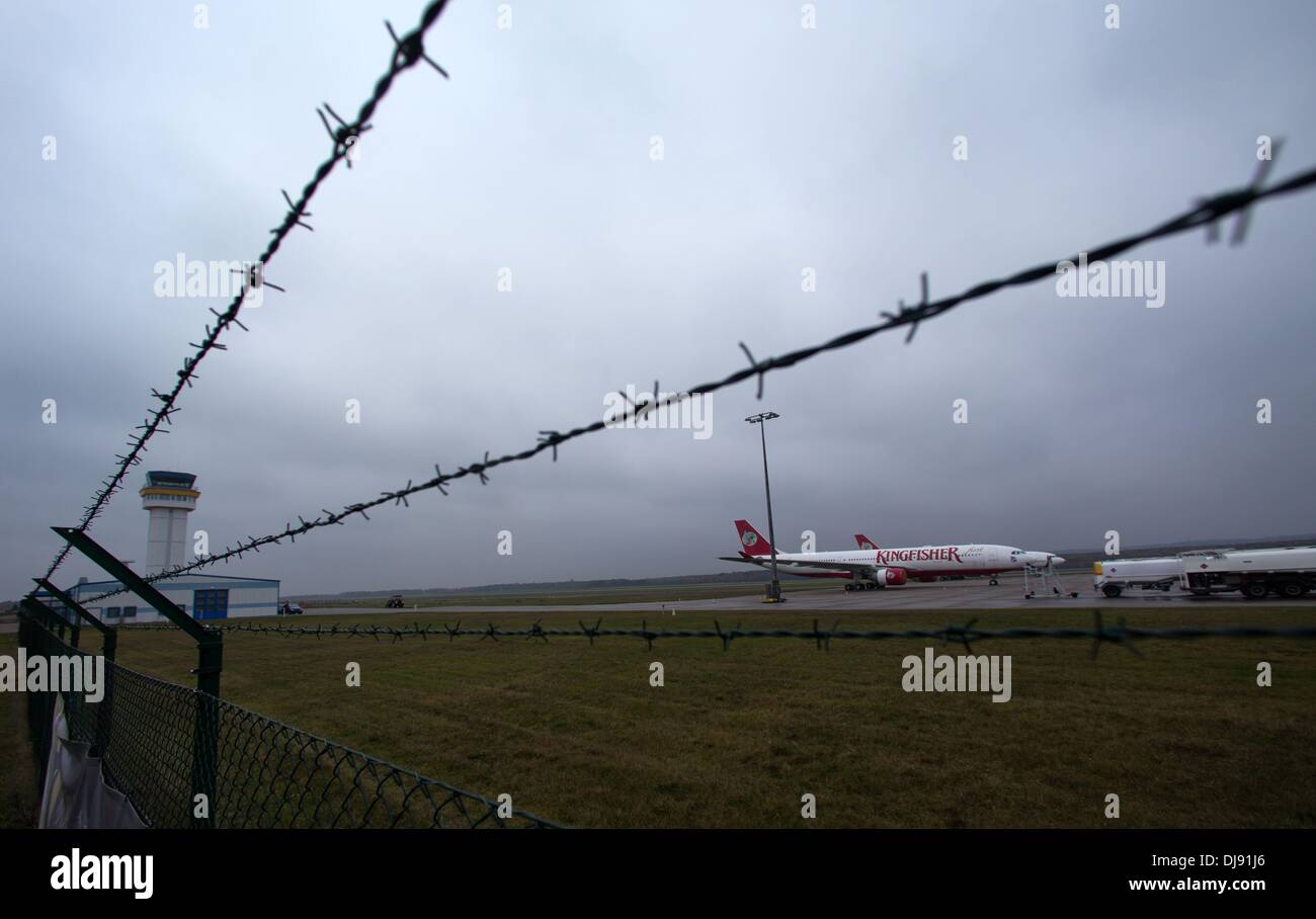 Parchim, Germany. 18th Nov, 2013. Two passenger airplanes of former ...