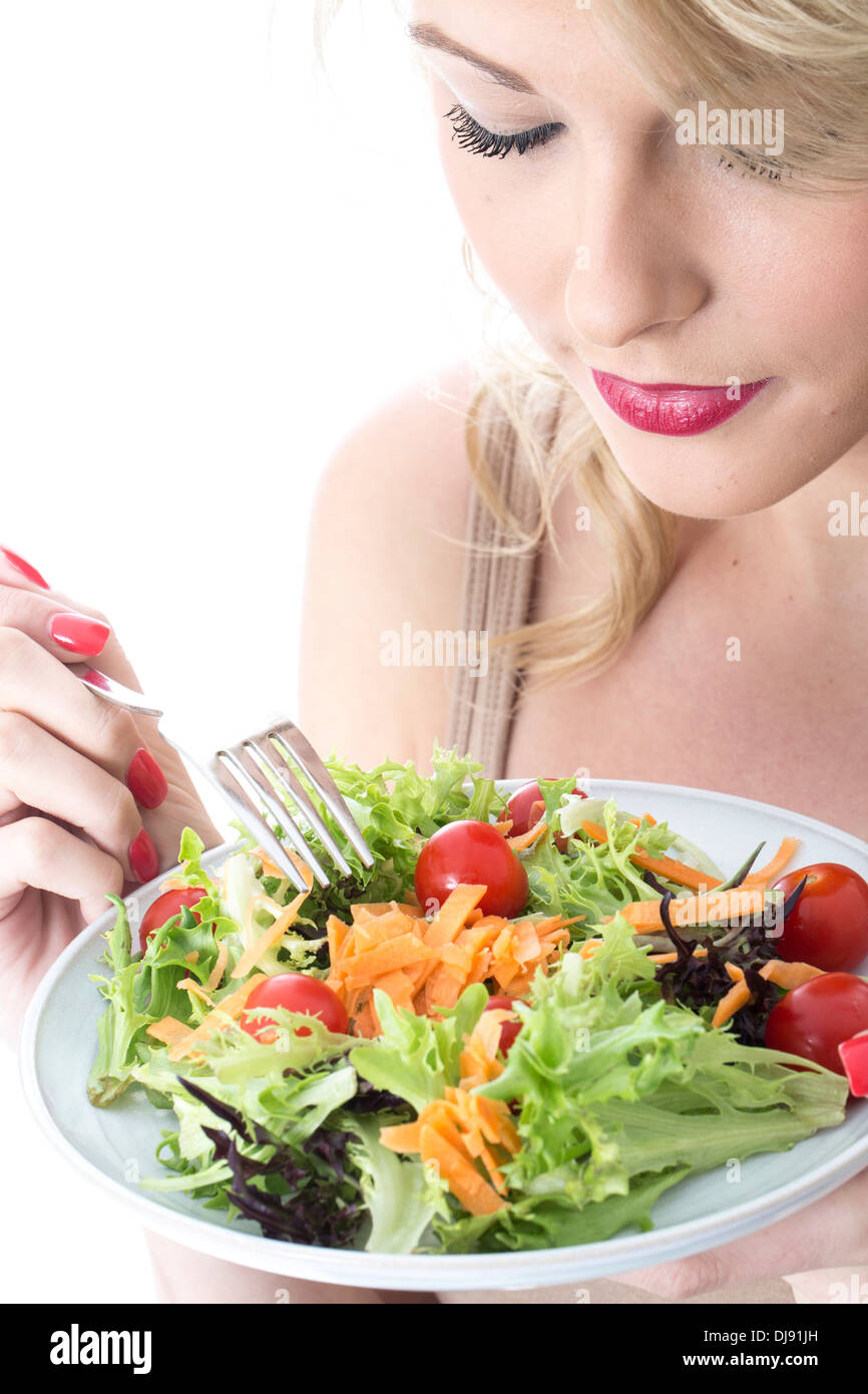 Pretty woman eating salad hi-res stock photography and images - Alamy