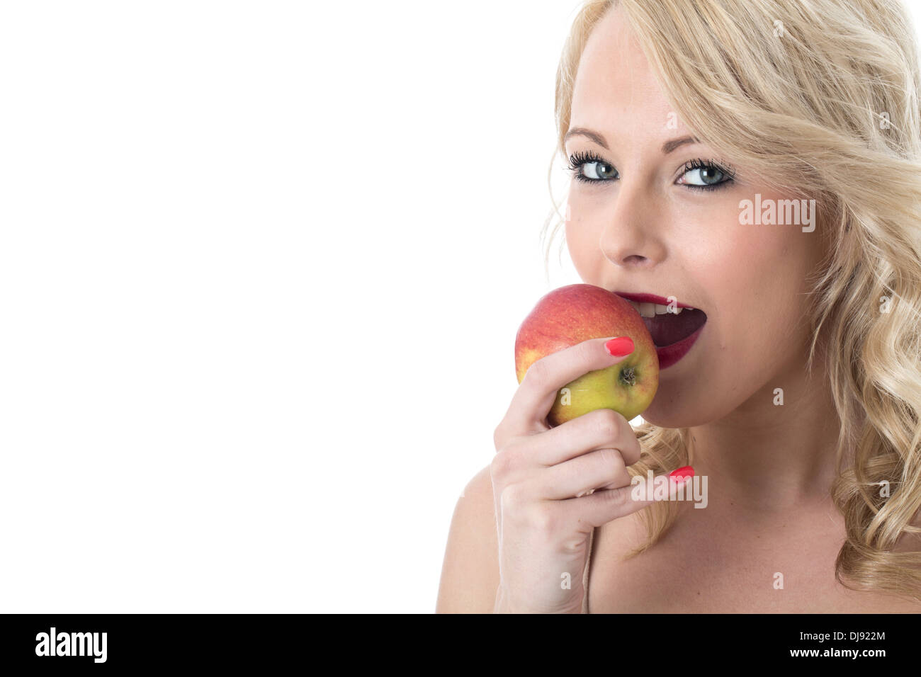Attractive woman eating apple hi-res stock photography and images - Alamy