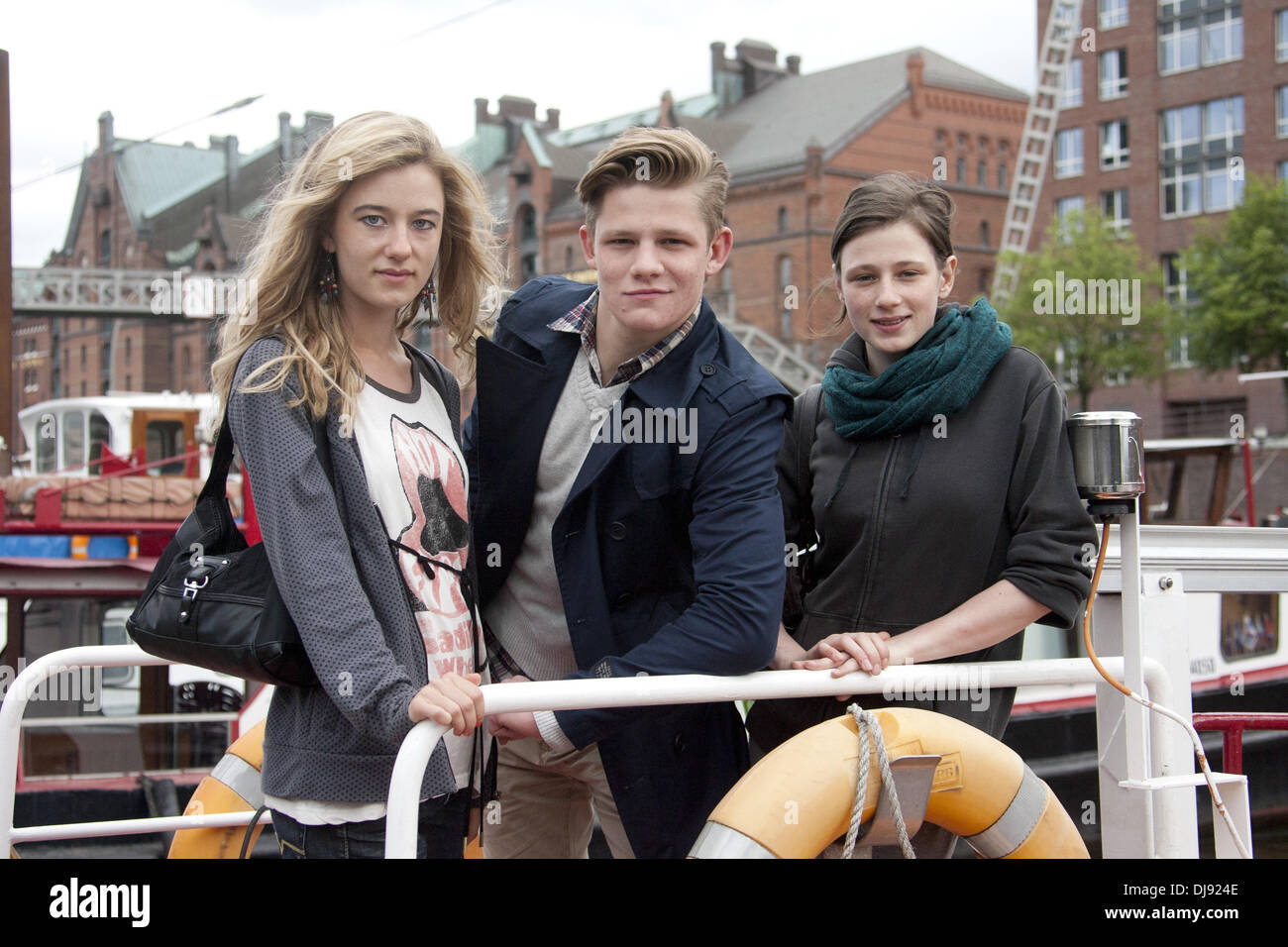 Julia Sophie Schabus, Max von der Groeben, Luisa Sappelt at a photocall ...