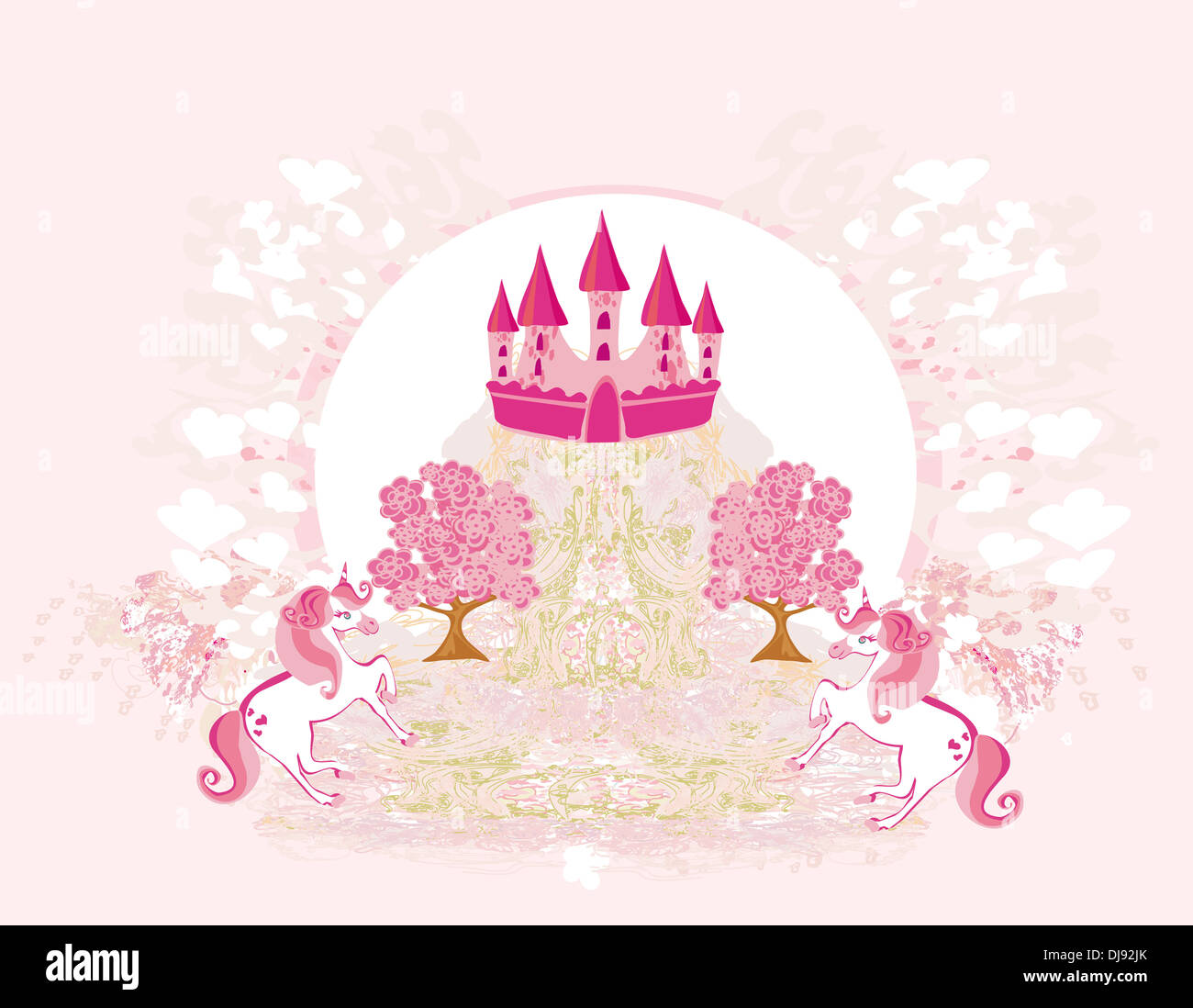 Beautiful Fairytale Pink Castle Frame High Resolution Stock Photography ...