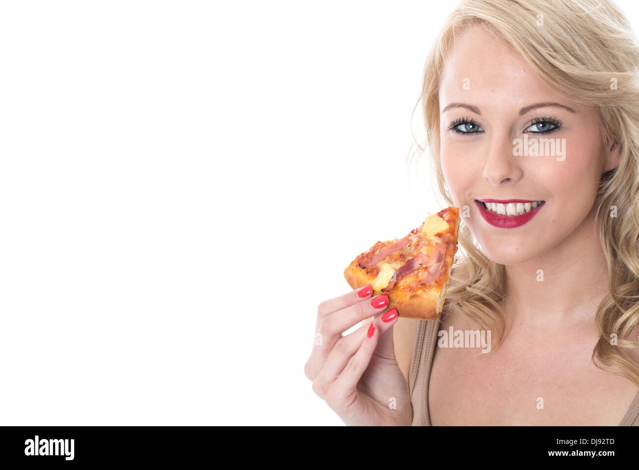 Woman eating pizza hi-res stock photography and images - Alamy