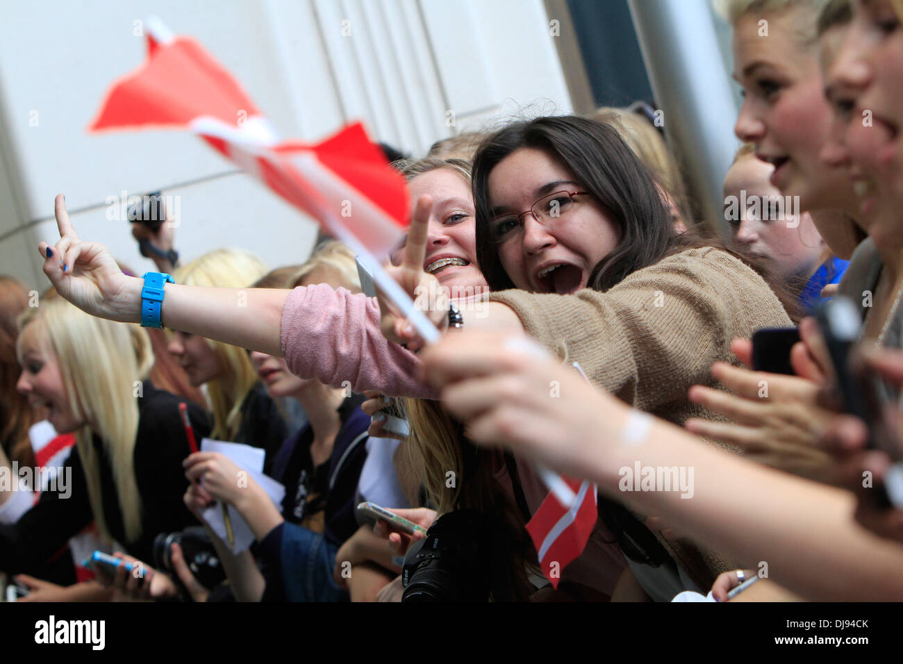 A group of ca. 300 Justin Bieber fans gathered outside the Ritz Carlton ...