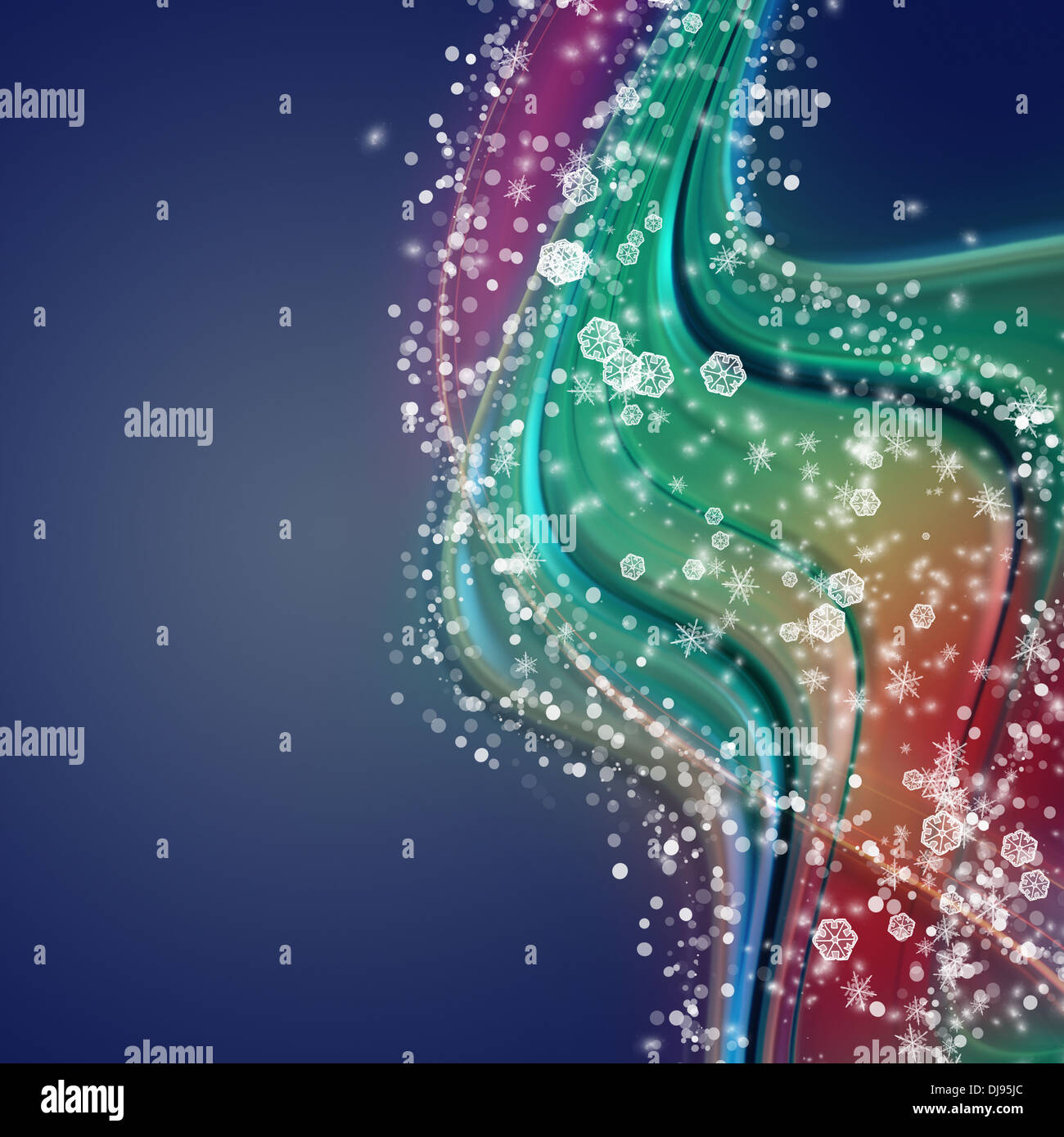 Fantastic Christmas wave design with snowflakes and space for your text ...