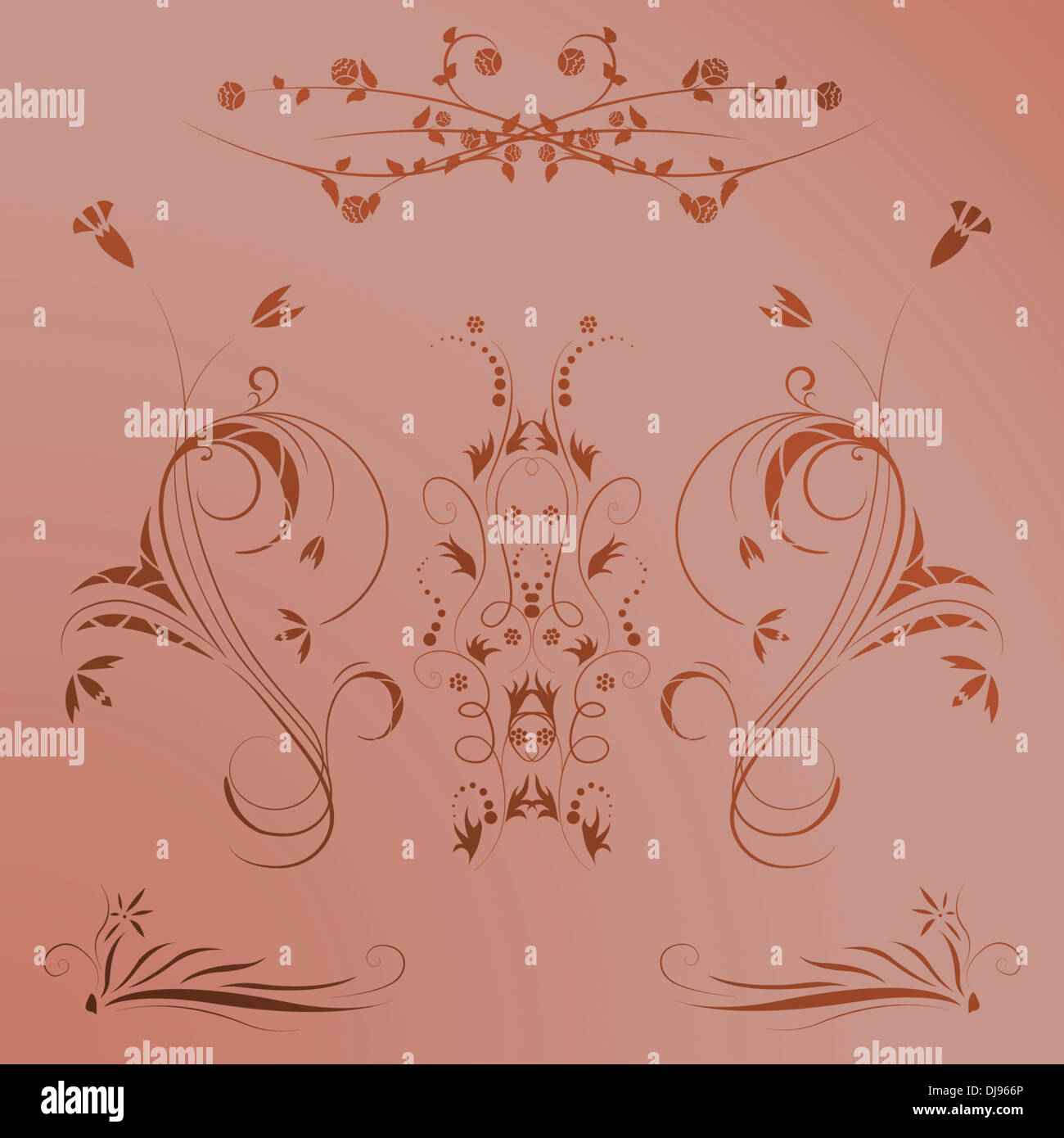 Beautiful illustrated flower background design with gradient Stock ...