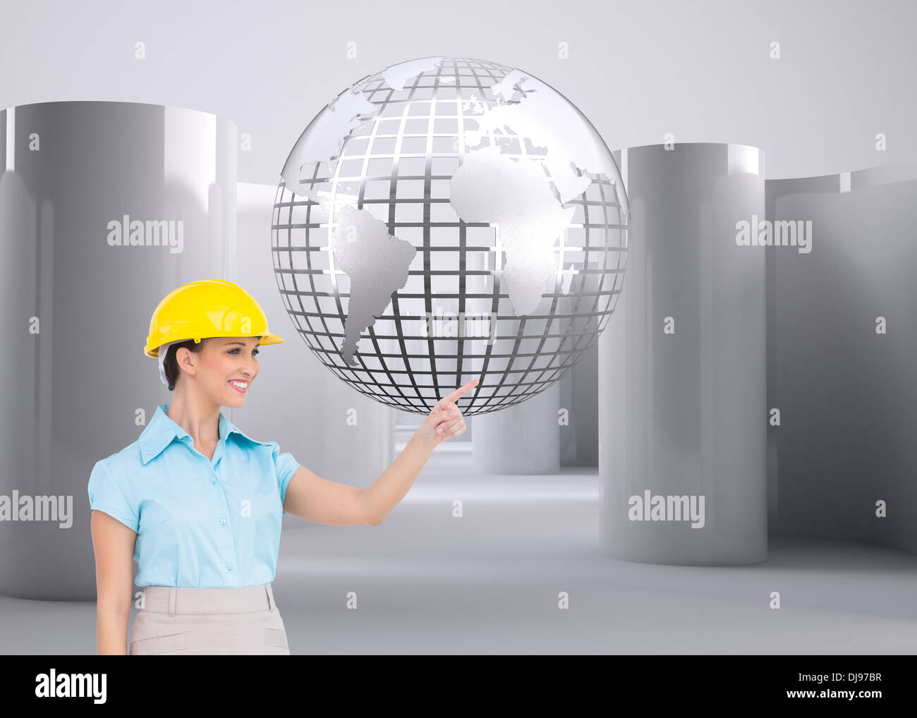 Beautiful female architect pointing hi-res stock photography and images ...