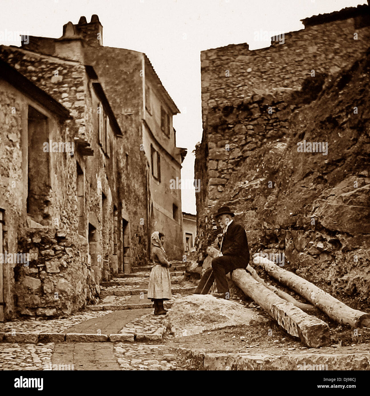 Eze in France Victorian period Stock Photo - Alamy