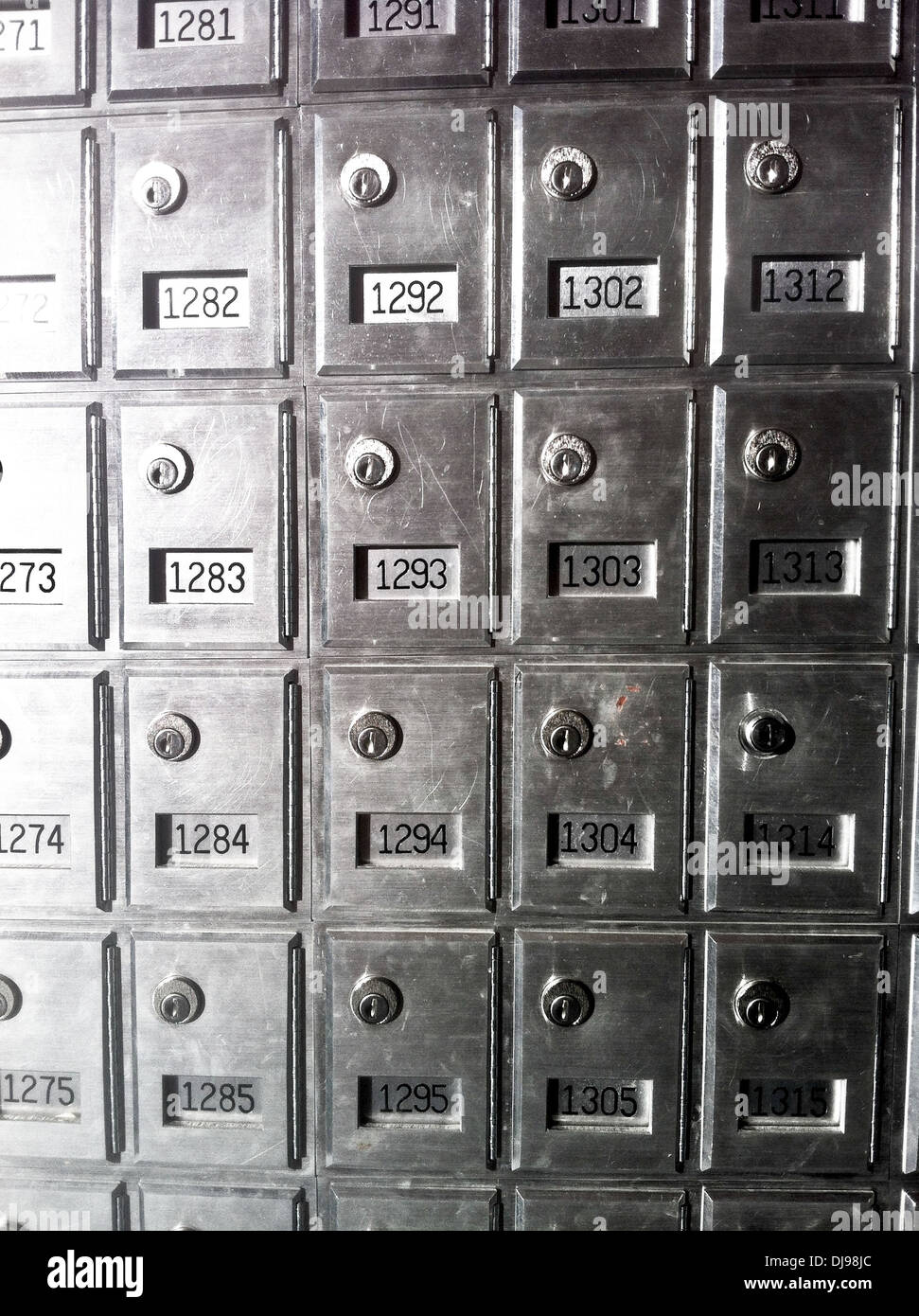 Wall of post office boxes Stock Photo - Alamy