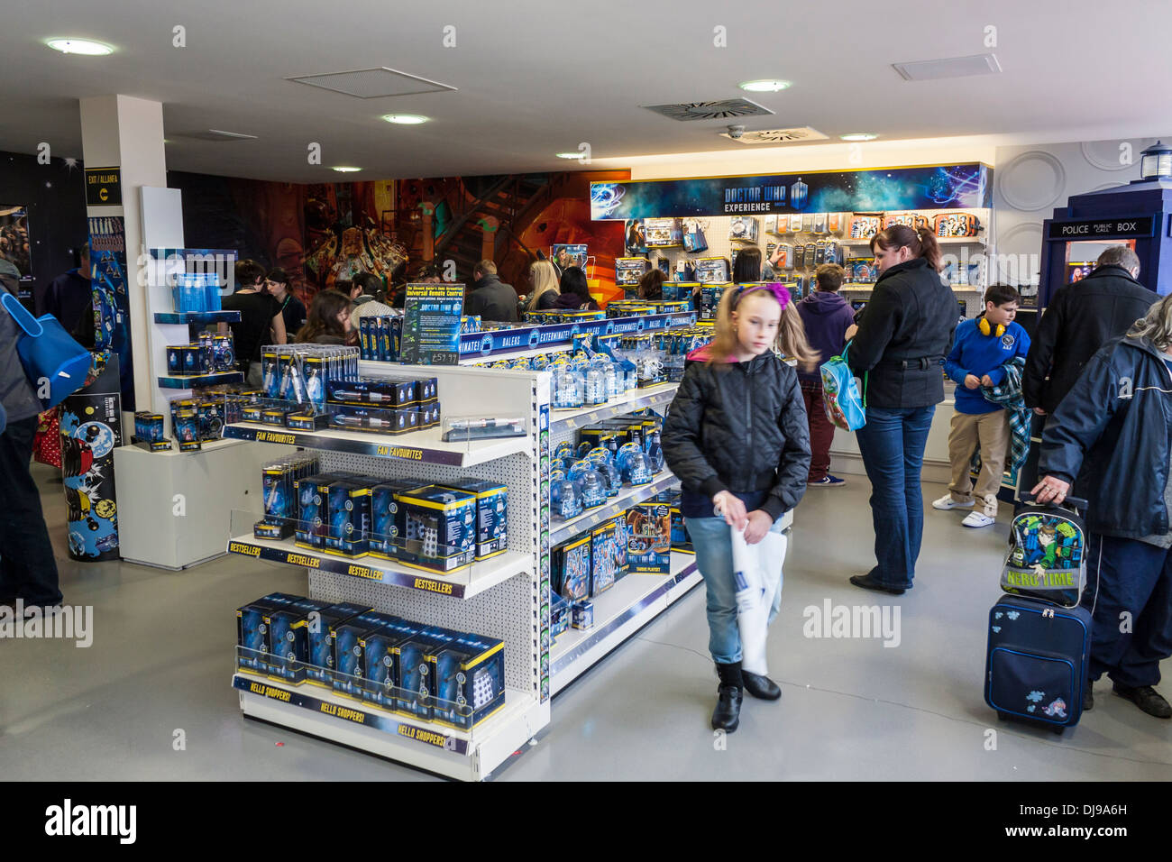 Retail outlet in the Dr Who Experience exhibition, Cardiff, Wales, GB ...