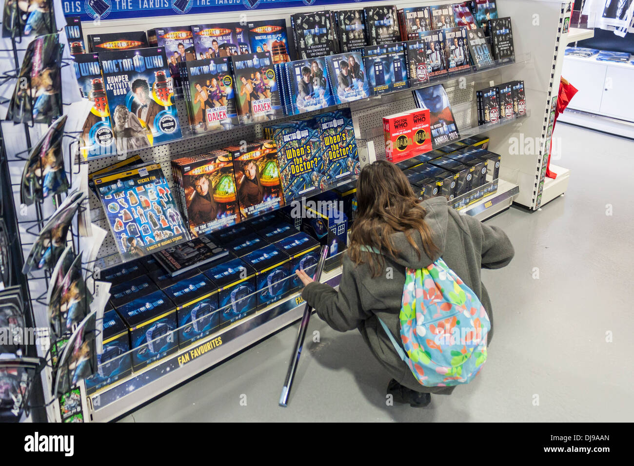 Retail outlet in the Dr Who Experience exhibition, Cardiff, Wales, GB ...