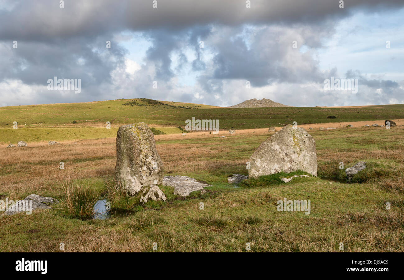 Standing stones in stannon stone circle hi-res stock photography and ...