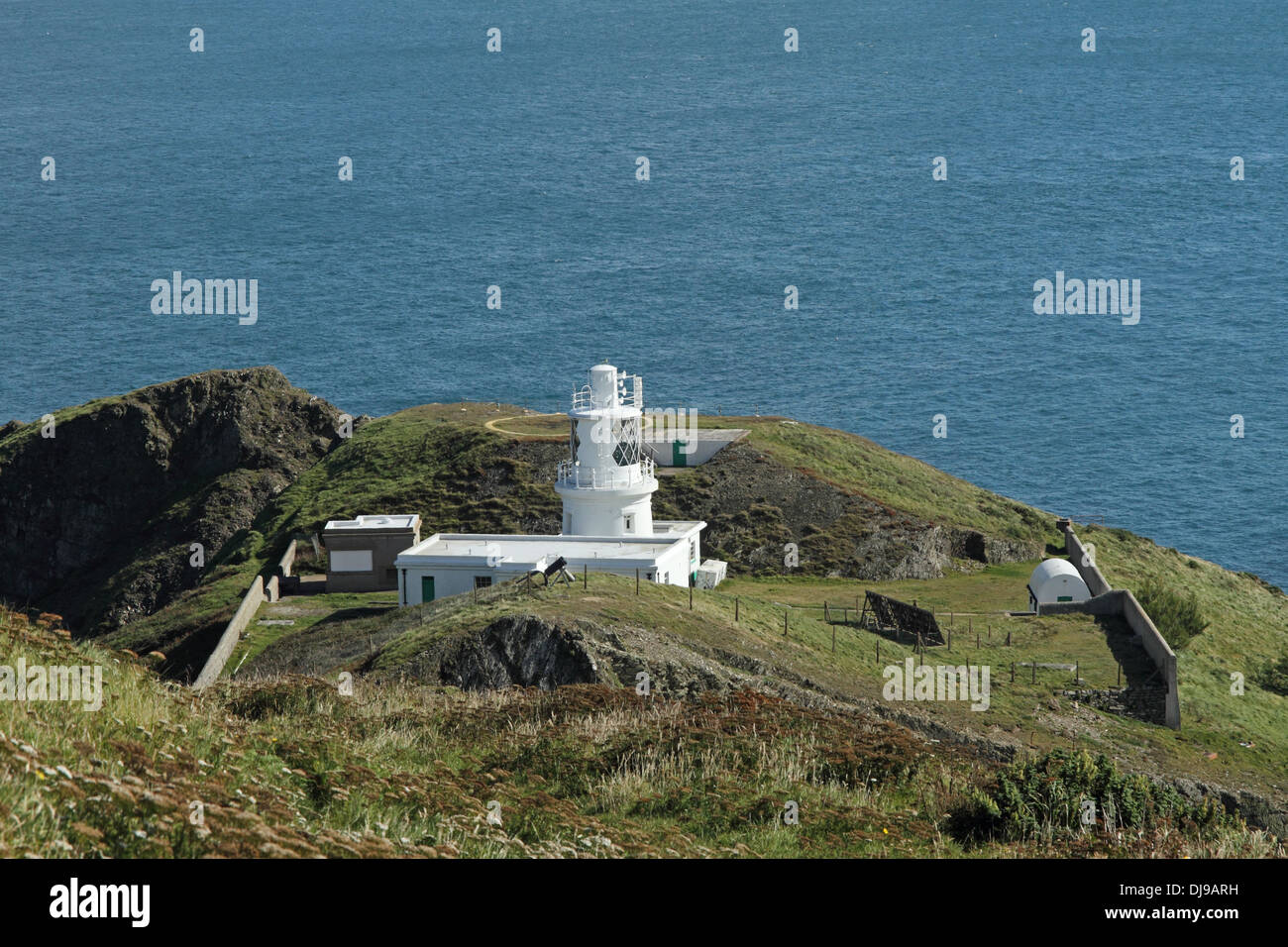 Lundy South lighthouse, Lundy Island, Devon, England. Built in 1897 ...