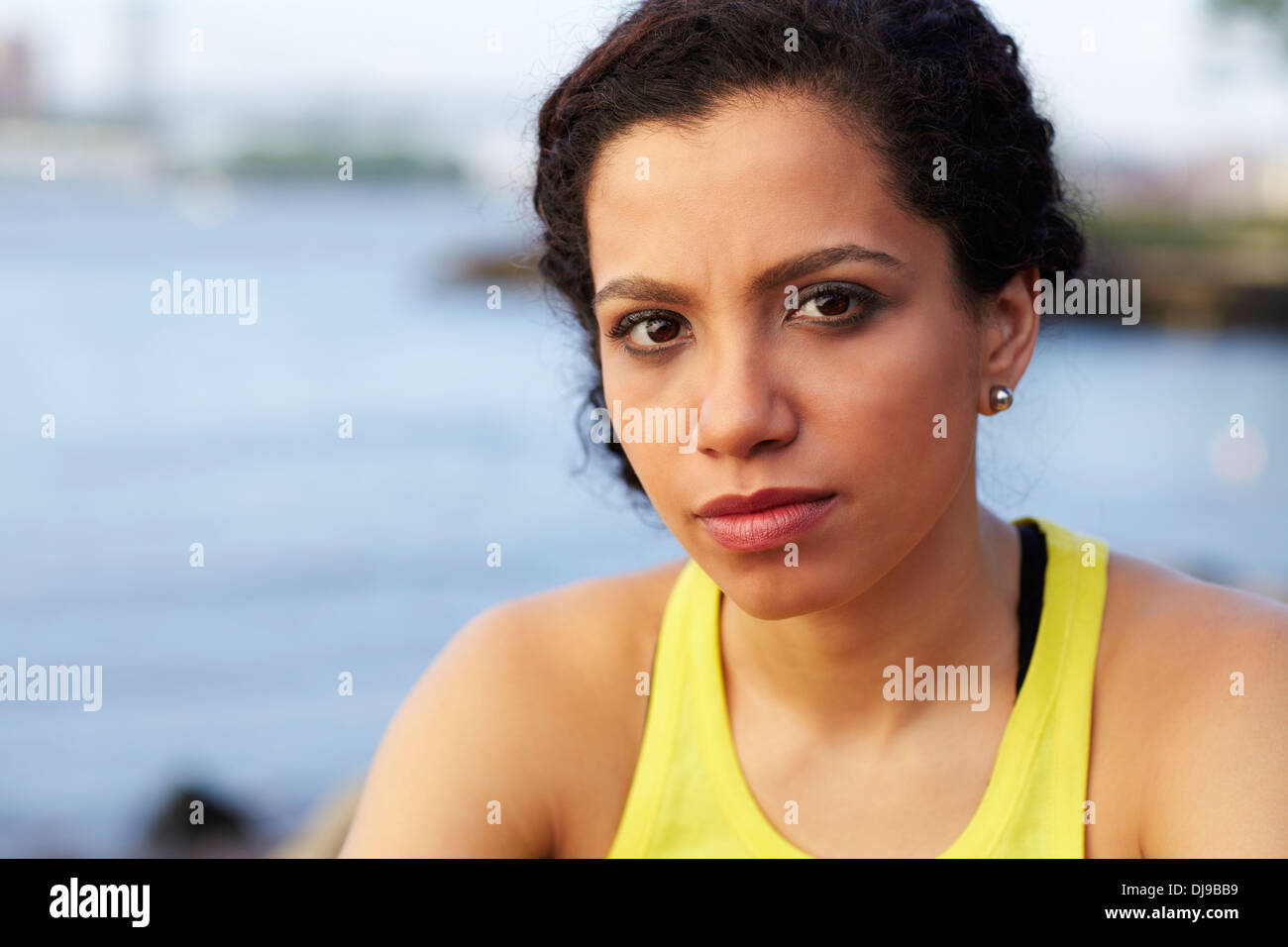Close up of mixed race woman's face Stock Photo - Alamy