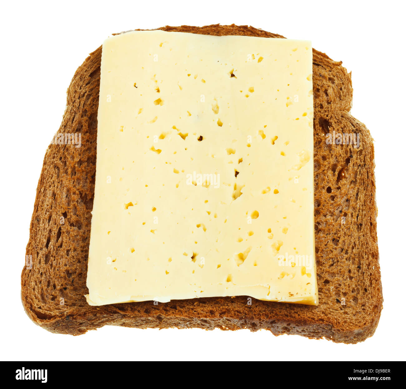 rye bread and cheese sandwich isolated on white background Stock Photo ...