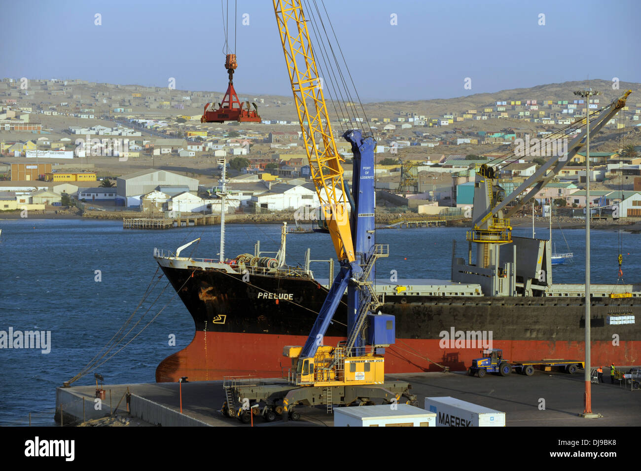 Evening atmosphere in the harbour city Luederitz, Namibia, 23 March ...