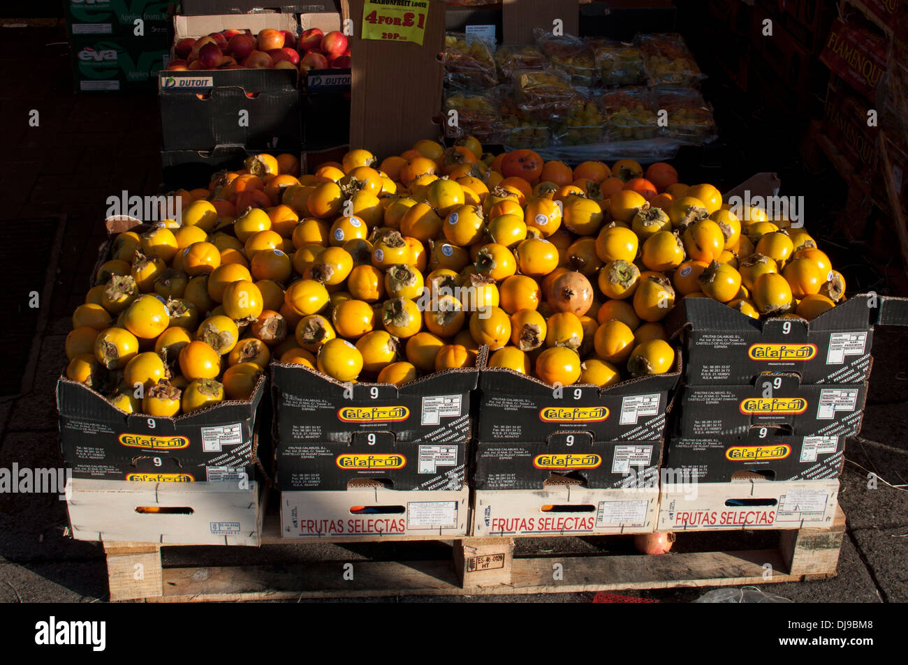 Spanish persimmons outside a shop, Stratford Road, Sparkhill ...