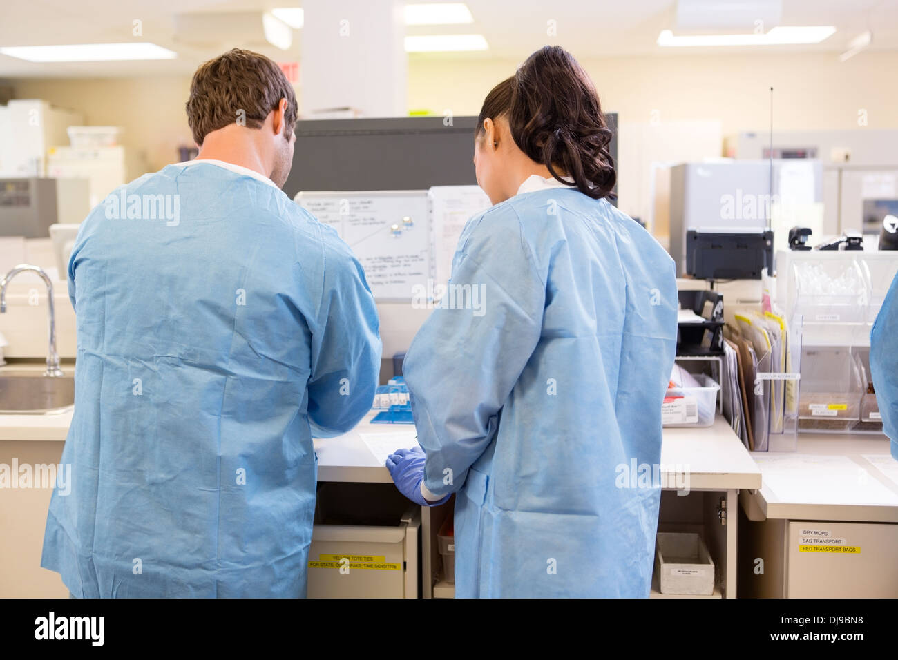 Scientists Working In Laboratory Stock Photo - Alamy