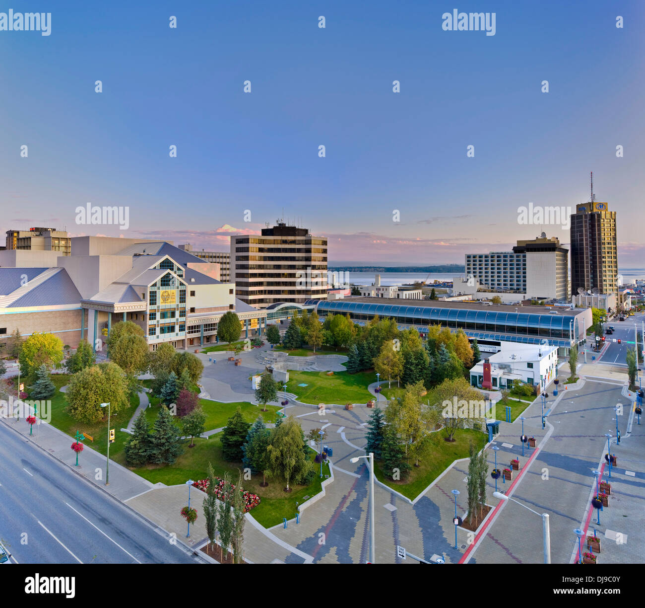 View Overlooking Town Square And The Performing Arts Center In Downtown ...
