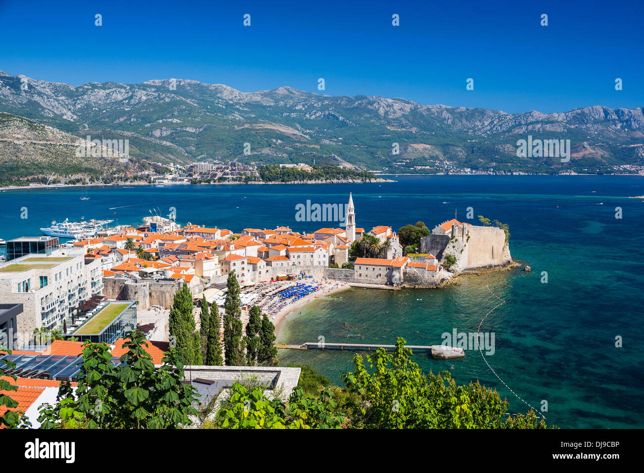 Top view town budva hi-res stock photography and images - Alamy