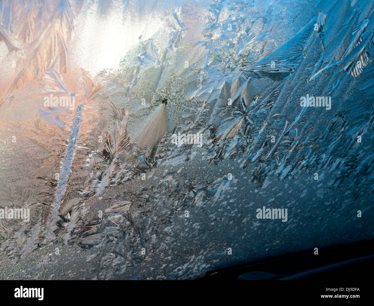 Ice on car windscreen Stock Photo - Alamy