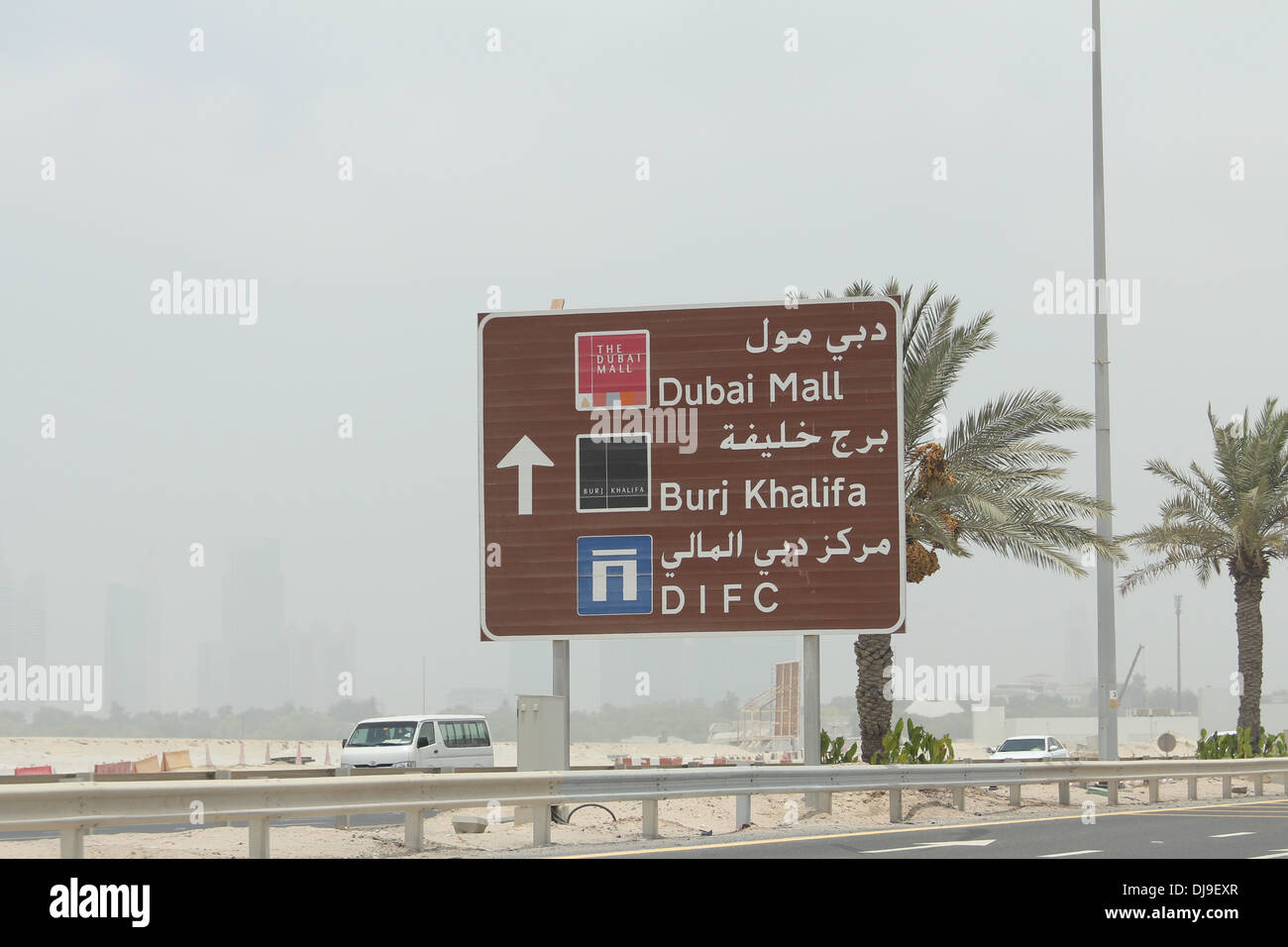 Dubai road traffic sign Stock Photo - Alamy