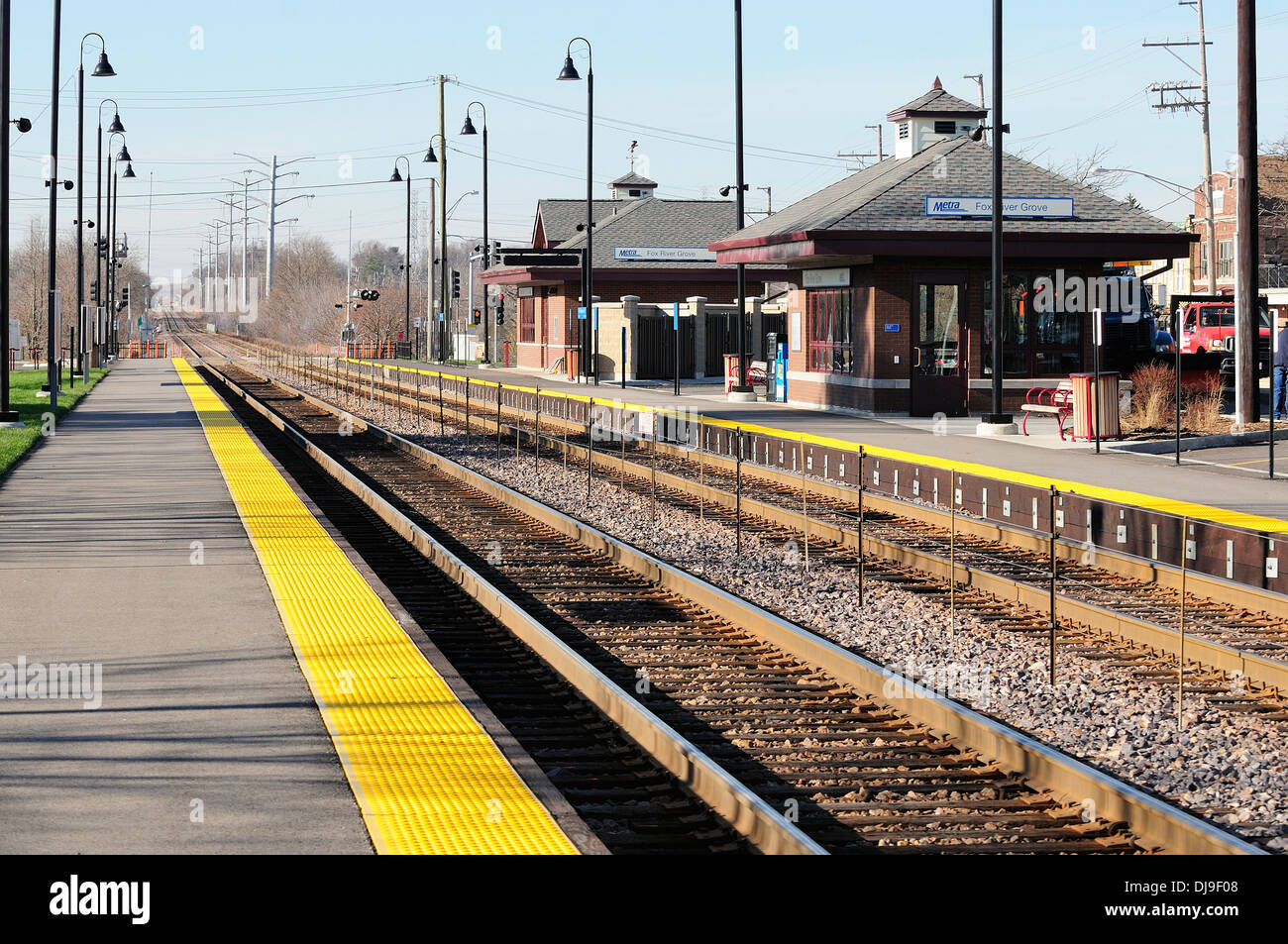 Suburban commuter rail line Stock Photo - Alamy