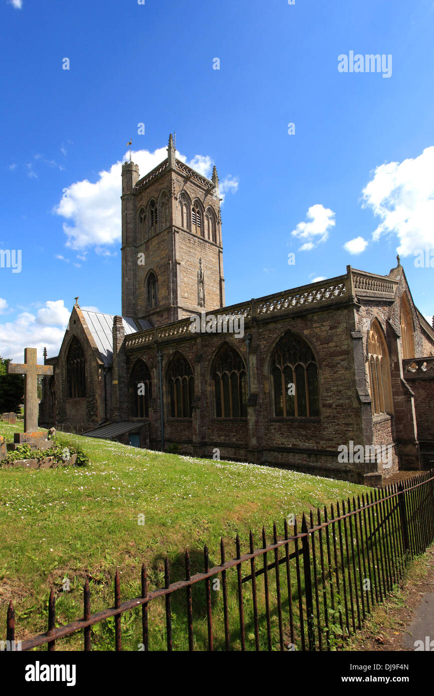 Summer, St Johns parish church, Axbridge village, Somerset County ...