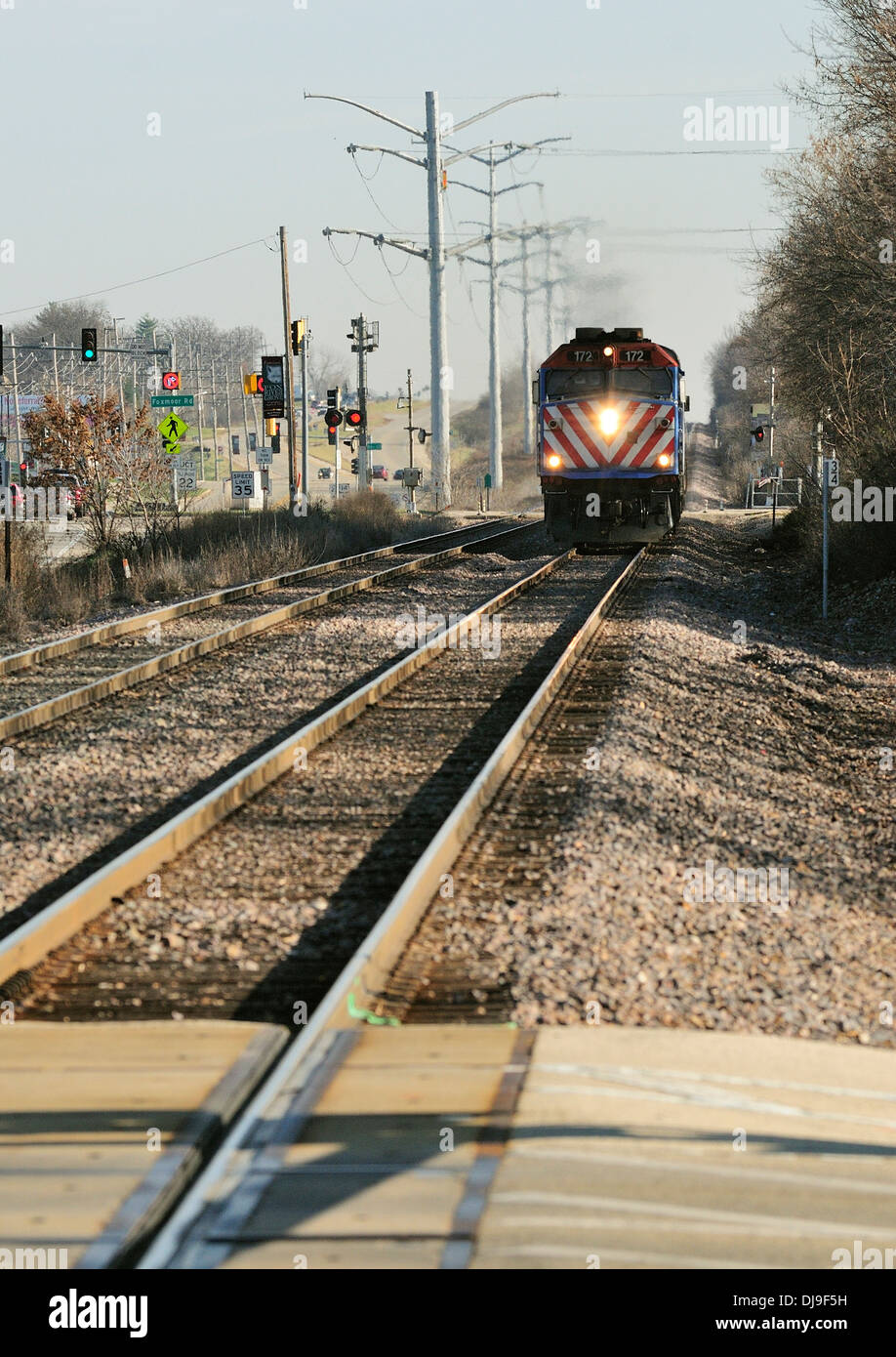 Suburban commuter rail line Stock Photo - Alamy